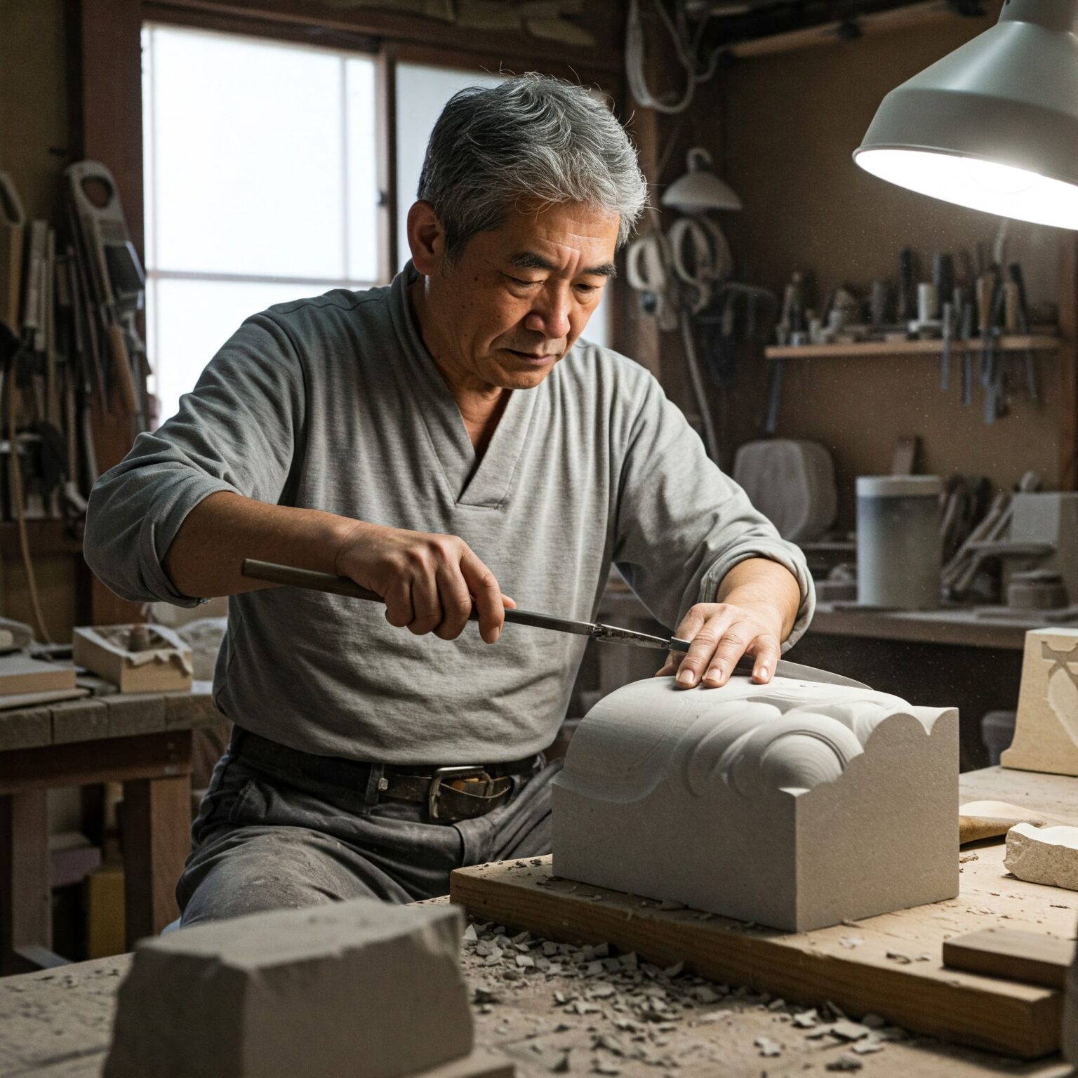 笏谷石とは？福井の職人が受け継ぐ伝統技と現代の挑戦 | 福井7人の工芸サムライ